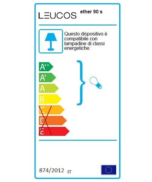 LEUCOS Ether 90 S Plafoniera Soffitto Vetro Soffiato Con Led