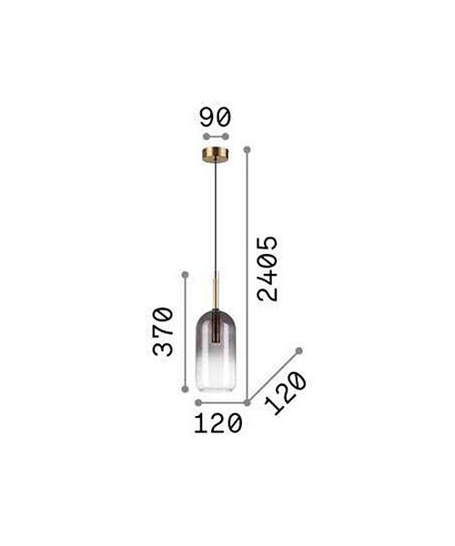 IDEAL-LUX Empire SP1 Cilindro Lampada a sospensione in Vetro