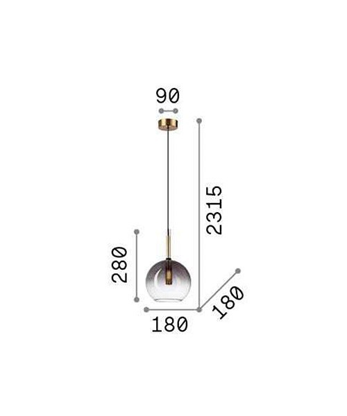 IDEAL-LUX Empire SP1 Sfera Lampada a sospensione in Vetro