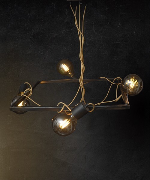 BRG Firenze Magneto 4 Luci Lampadario Quadrato 2 Finiture
